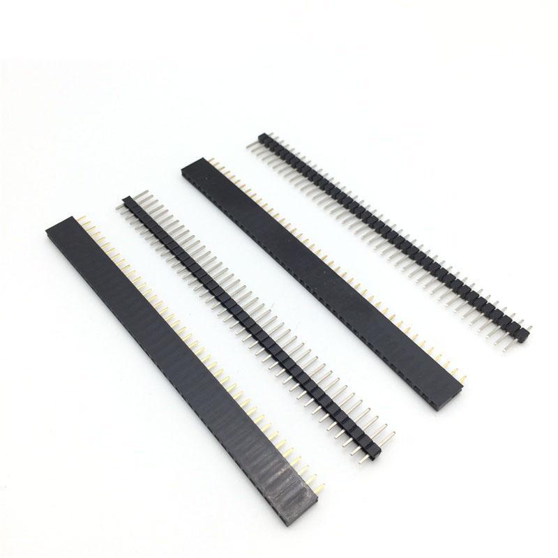 20pcs 10 pairs 40 Pin 1x40 Single Row Male and Female 2.54 Breakable ...