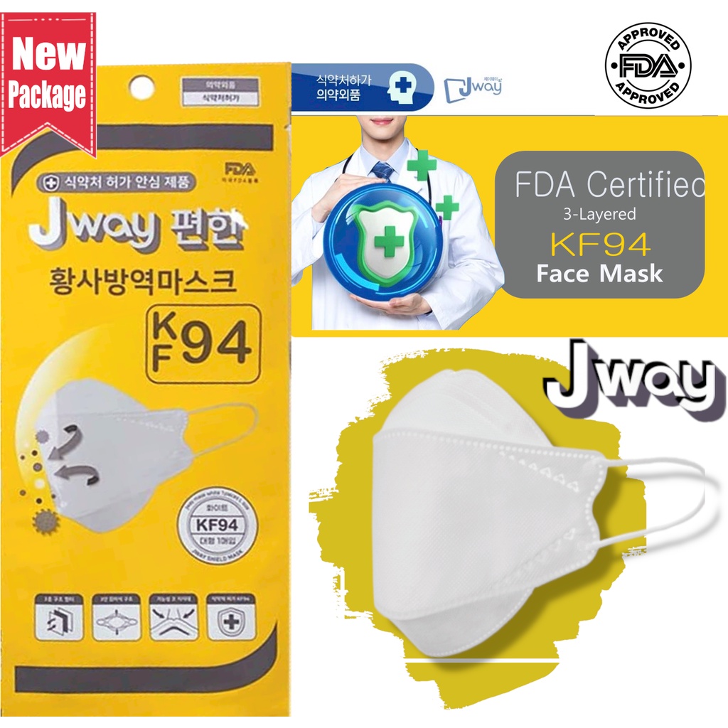 JWay KF94 Premium Disinfection FDA Certified Face Safety Mask - Breathable and Soft/Made in ...