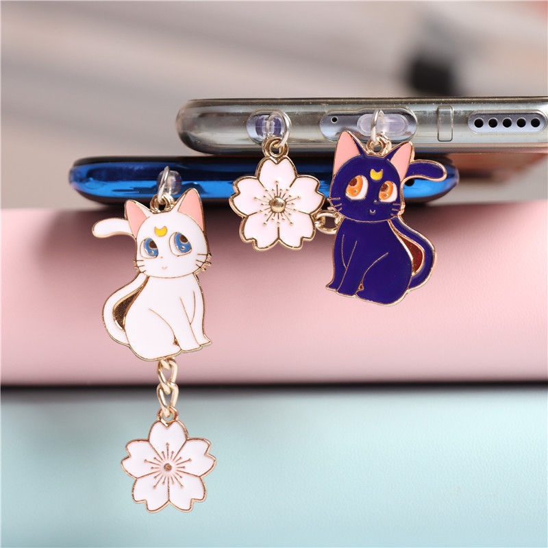 Mobile Phone Anti-Dust Plug diy Sailor Moon Cat Universal Headphone ...