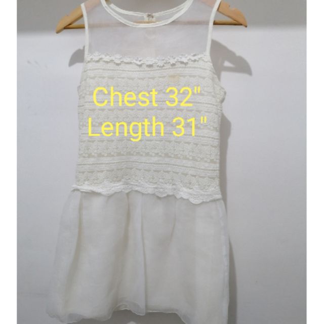 Pretty White Dress with Mesh for Girls Teens Small Frame | Shopee ...