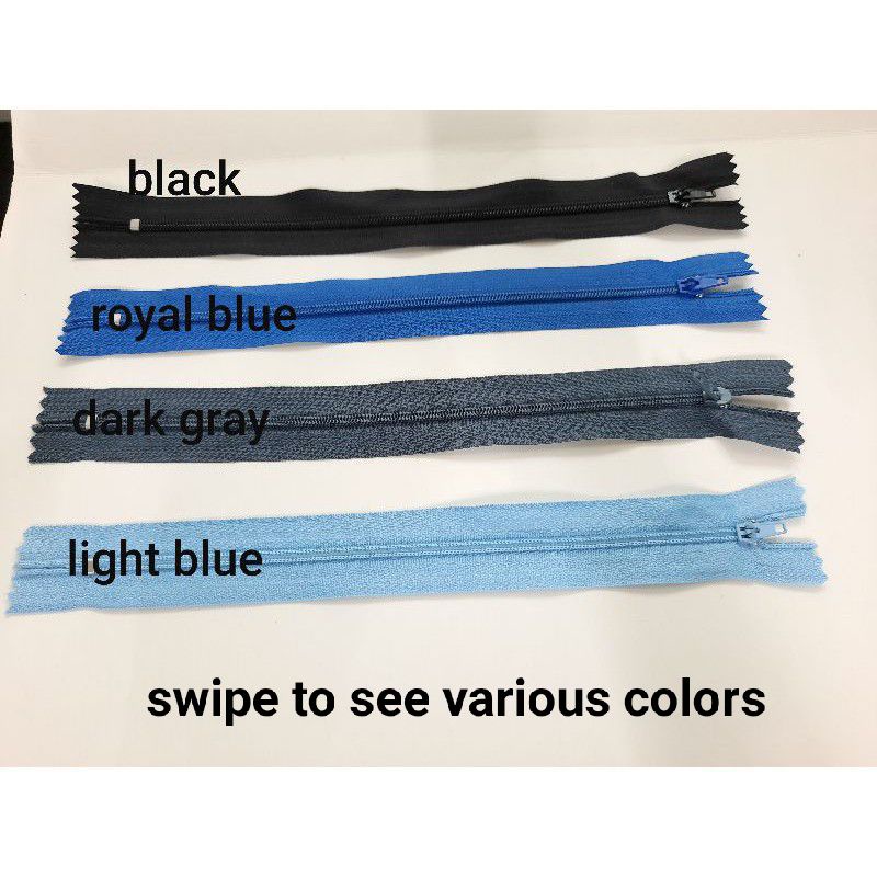 8 inch Nylon Zipper Per Piece choose from various colors | Shopee ...