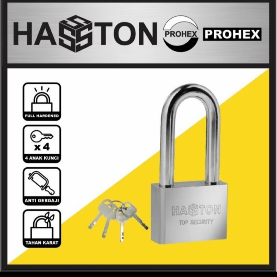Hasston PROHEX Long Neck Satin Padlock 60mm (1092-003) | Shopee Philippines