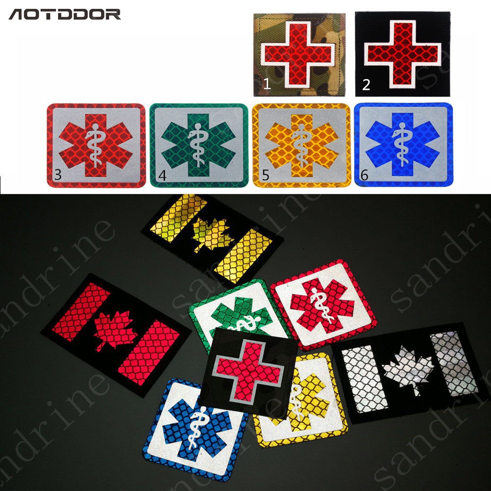Cross Medical Rescue IR Reflective Tactical Morale Embroidered Velcro ...