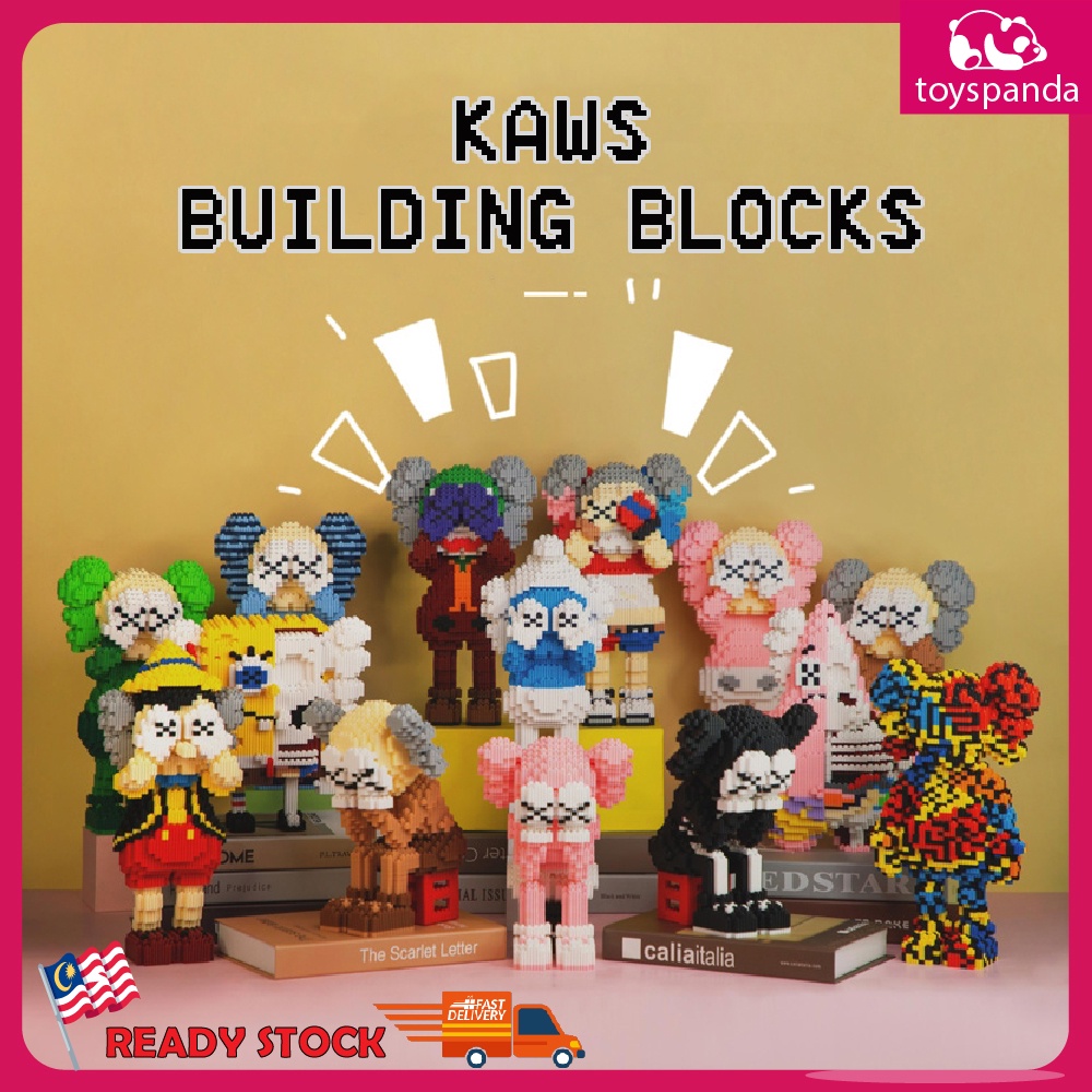 KAWS x Bearbricks Pinocchio The Smurfs Building Blocks Toys Nano Bricks ...