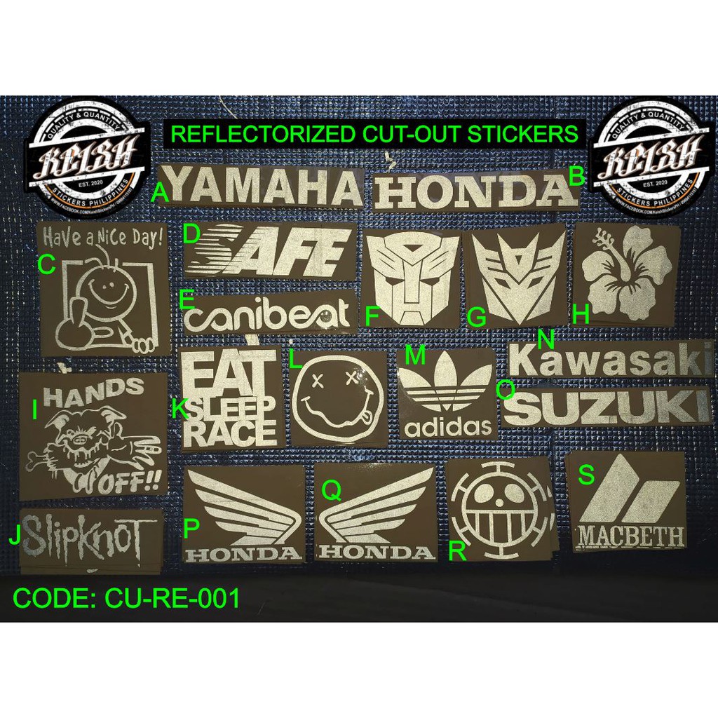 Reflectorized Cutout Stickers - CU-RE-001 | Shopee Philippines
