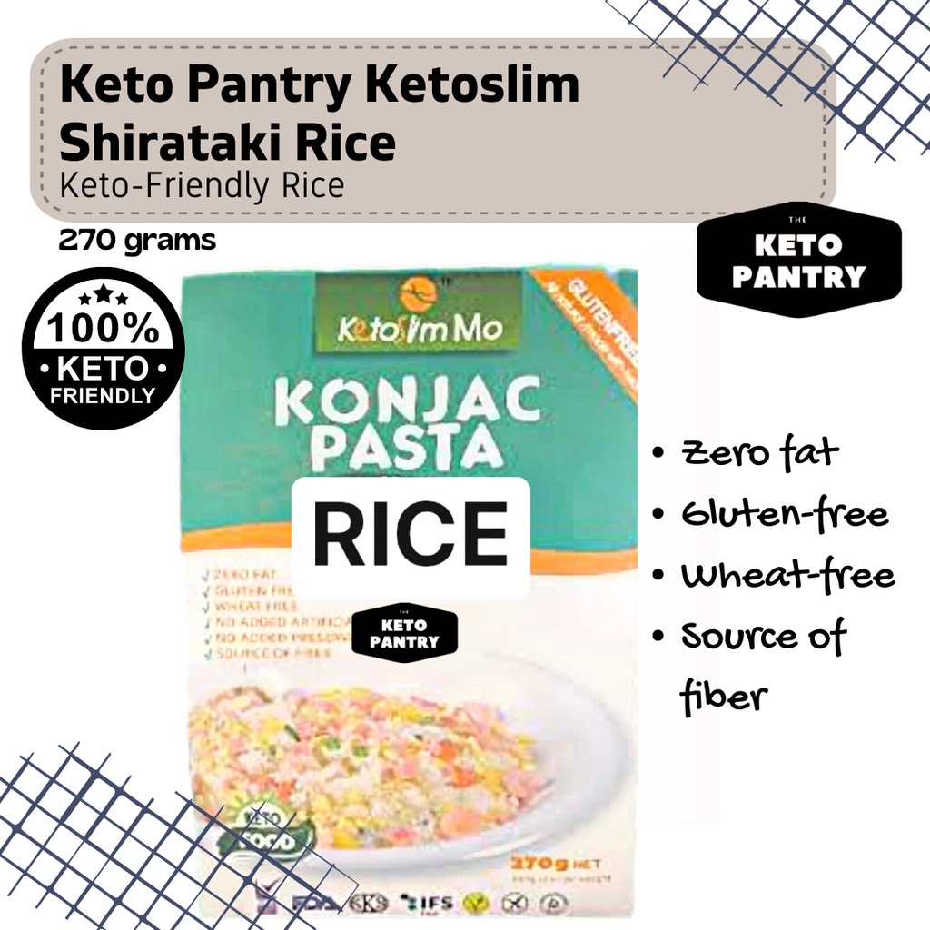 KETOSLIM Zero Net Carb Shirataki Rice 270g net weight | Shopee Philippines