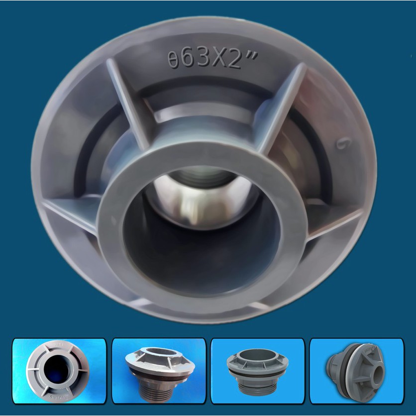 2 Inch - Tank Connector | Standard Threaded Bulkhead | Tank Fitting ...