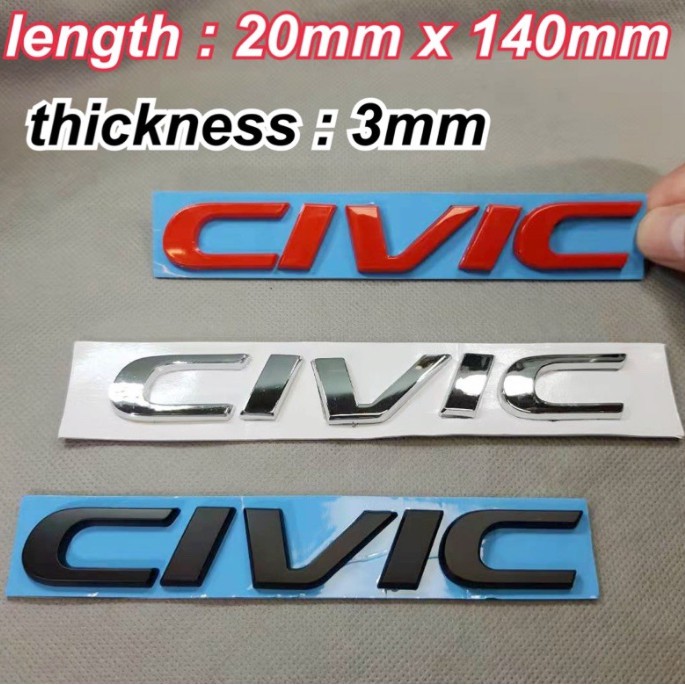 Logo Letter Split Honda Civic FC 2016-2020 FK Car Rear Emblem sticker ...
