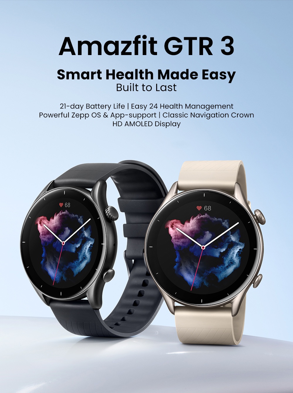 [FREE AMAZFIT CAP] Amazfit GTR 3 Smart Watch HD Amoled Glass Cover ...