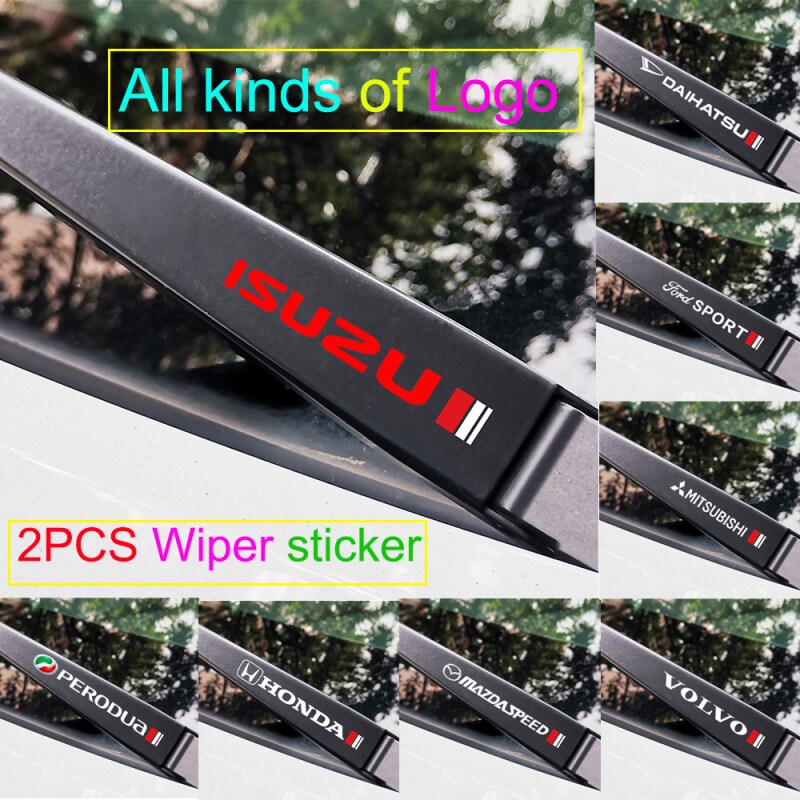 2PCS Wiper sticker Rear View Mirror Stripes Stickers Emblem logo ...