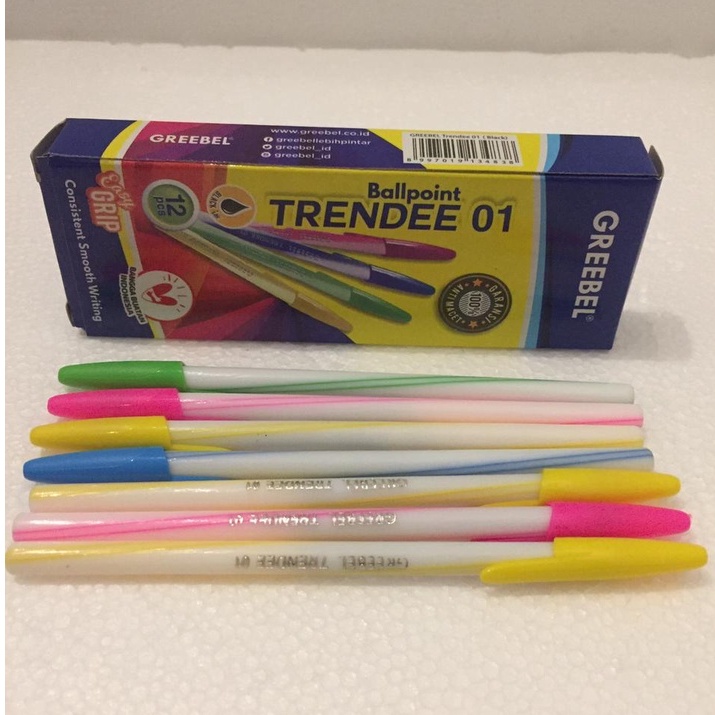 HITAM Greebel Ballpoint Black Ballpoint Pen 12pcs | Shopee Philippines