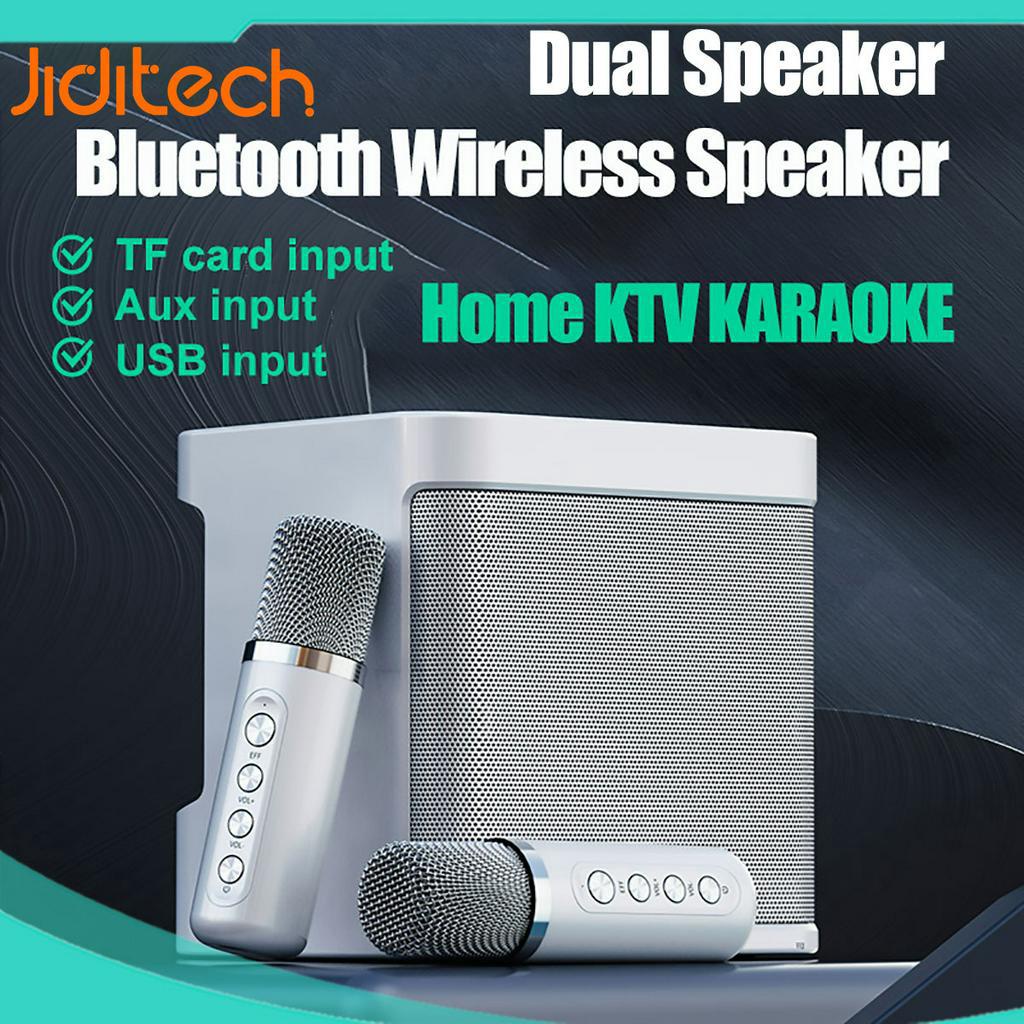 Jiditech Wireless Dual Karaoke Speaker Microphone 3D Stereo Family ...