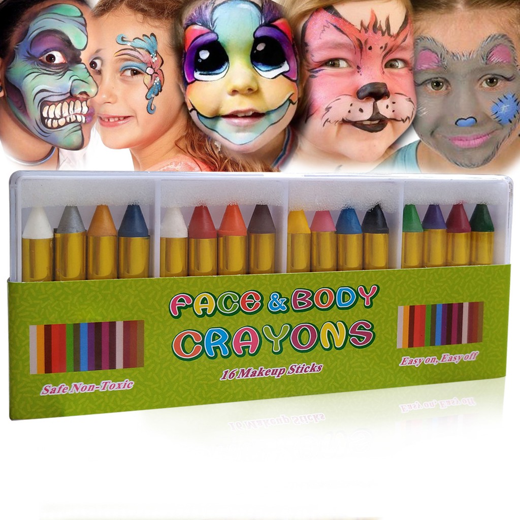 Crayons Face Paint Body Painting Pastel Pen 16 Colors Stick Children ...