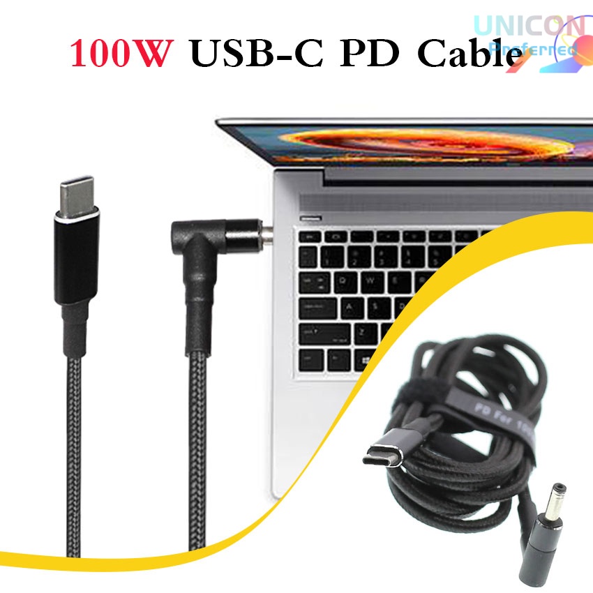 5A 100W USB C Cable Type C PD Charging Cable Converter to HP Laptop ...