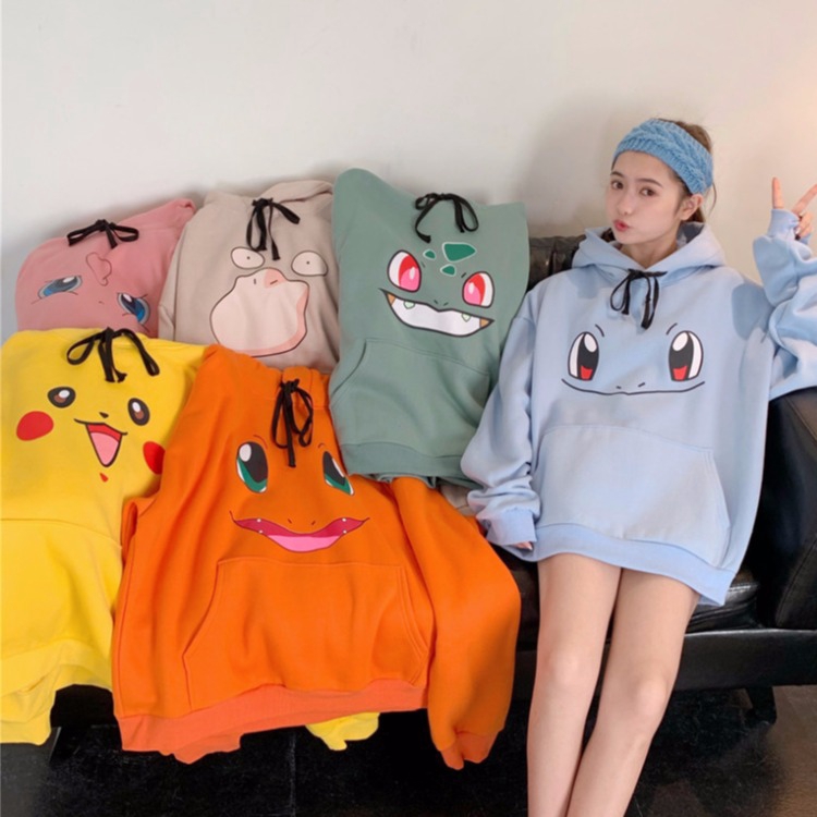 Pokemon Hooded Women Loose Pokemon Go Hooded Sweater cute cartoon ...
