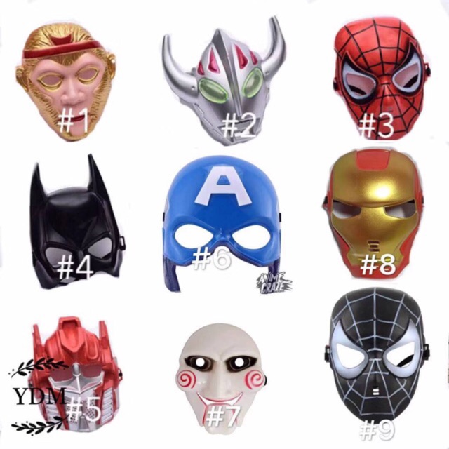Avengers Mask for Kids / Spiderman, batman ,captain America, iron man ...