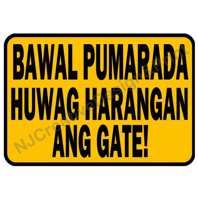 Bawal Pumarada Tagalog Signage-A4 Size | Shopee Philippines