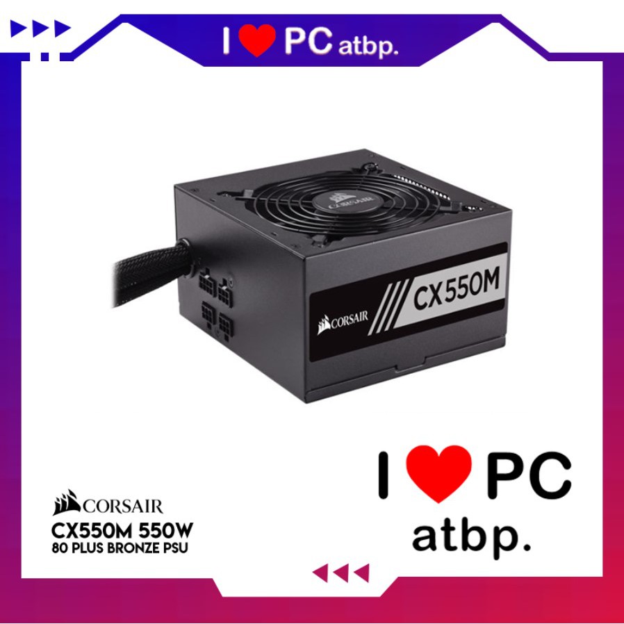 Corsair CX550M 550W 80 Plus Bronze Certified Semi-Modular ATX Power ...