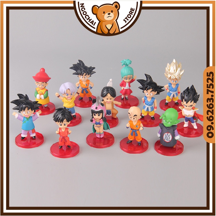 Drago Ball Character Model (Set 13) - 7 Chibi Dragon Balls, Free Stand ...