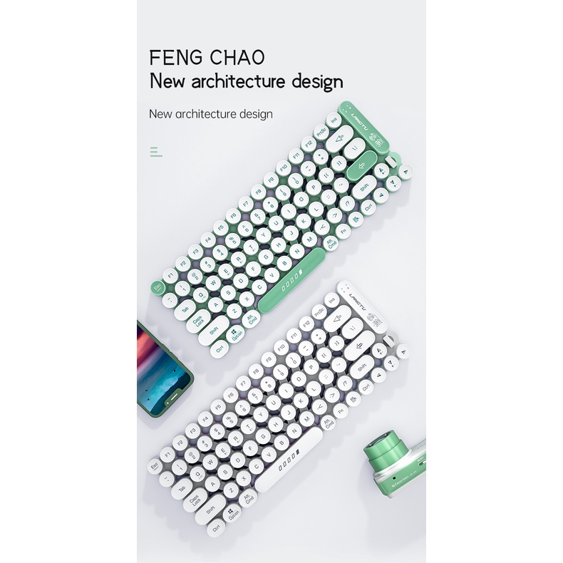 80KEY WATERPROOF LANGTU OG80 Wireless Keyboard 3 mode Connection Mute ...