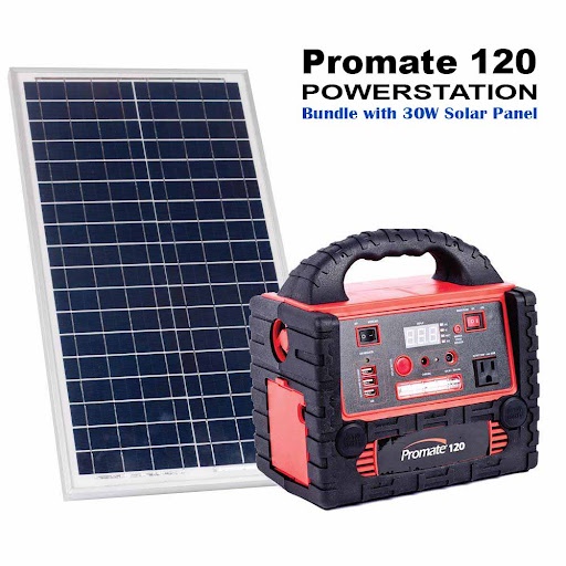 200W Promate 120 Portable Powerstation / Powerbank 12000mah (with Solar ...