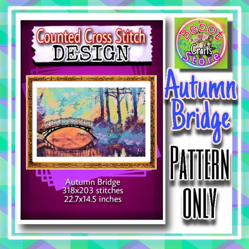 Autumn bridge cross stitch pattern / Pattern only | Shopee Philippines