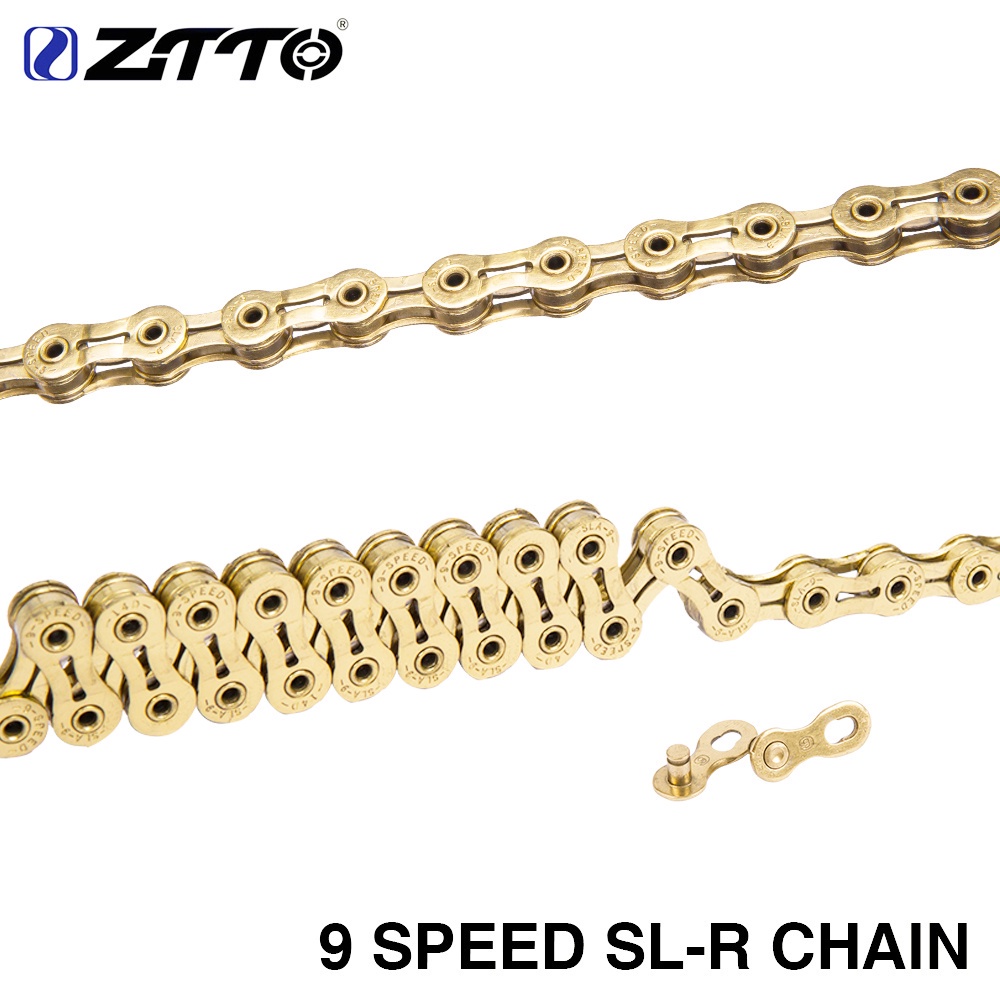 ZTTO 9 Speed Chain MTB Mountain Bike Road Bicycle Titanium Nitride ...