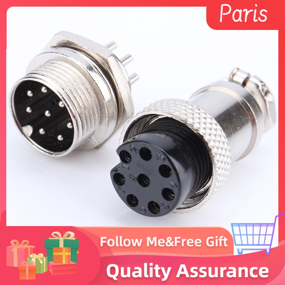 [Seller Recommend] 1set GX16 8Pins Screw Type Electrical Aviation Power ...