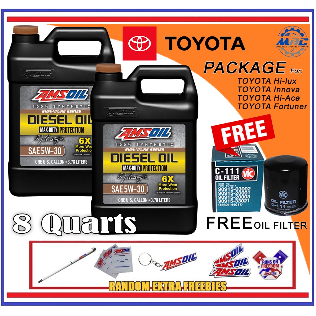 AMSOIL Signature Series Max Duty 5W-30 8 quarts FREE Oil Filter Package ...