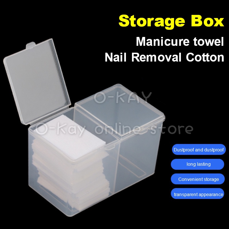 O-KAY 2 Compartments Cotton Pad Storage Box Makeup Organizer Case Nail ...