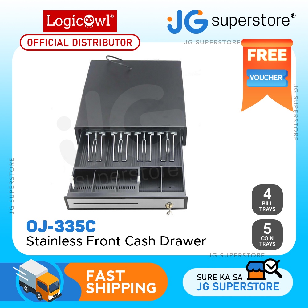 [CLEARANCE] LogicOwl OJ-335C Heavy Duty Stainless Front Cash Drawer for ...