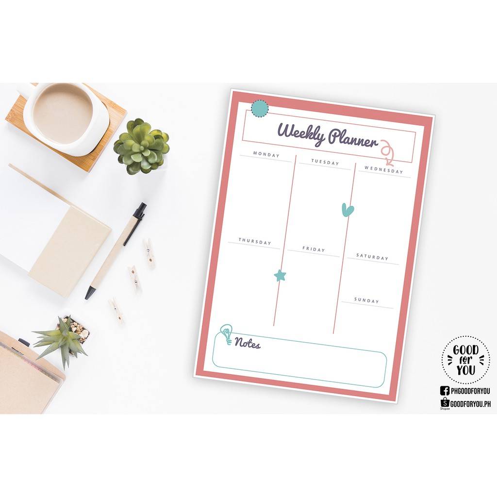 Reusable Weekly Planner - A4 size (Laminated) | Shopee Philippines