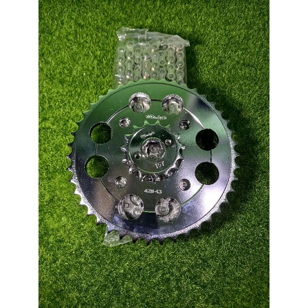 Honda Gtr150 /rs150 chrome steel chain set heavy duty (15/43/428 ...