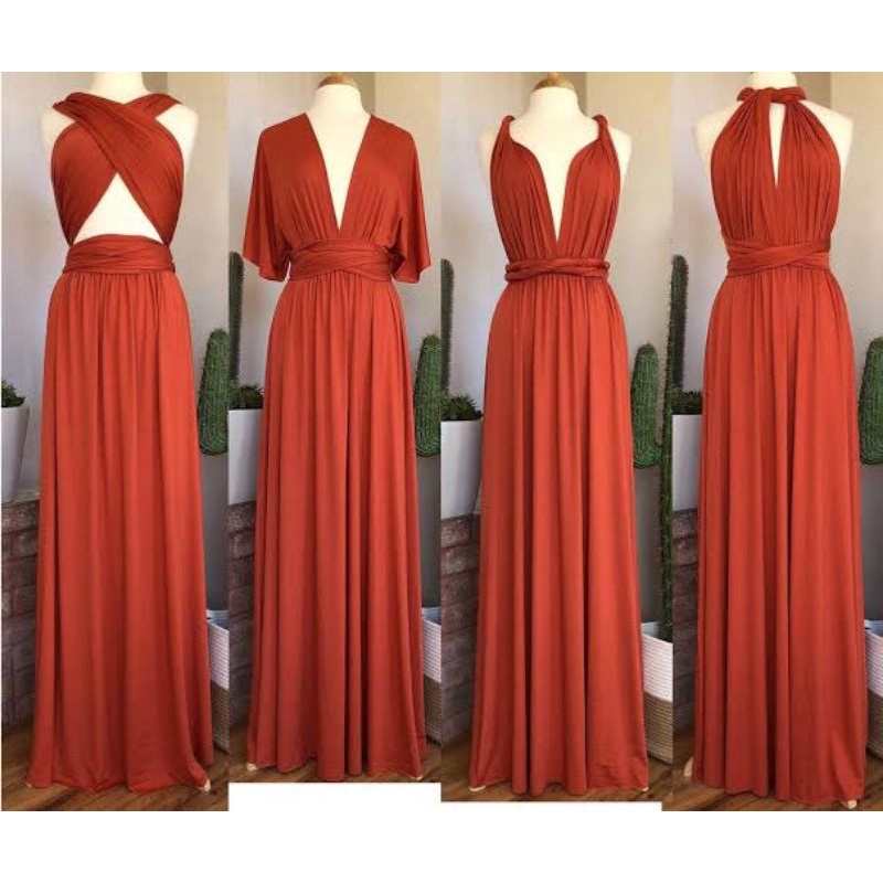 RUST ORANGE INFINITY DRESS WITH TUBE | Shopee Philippines