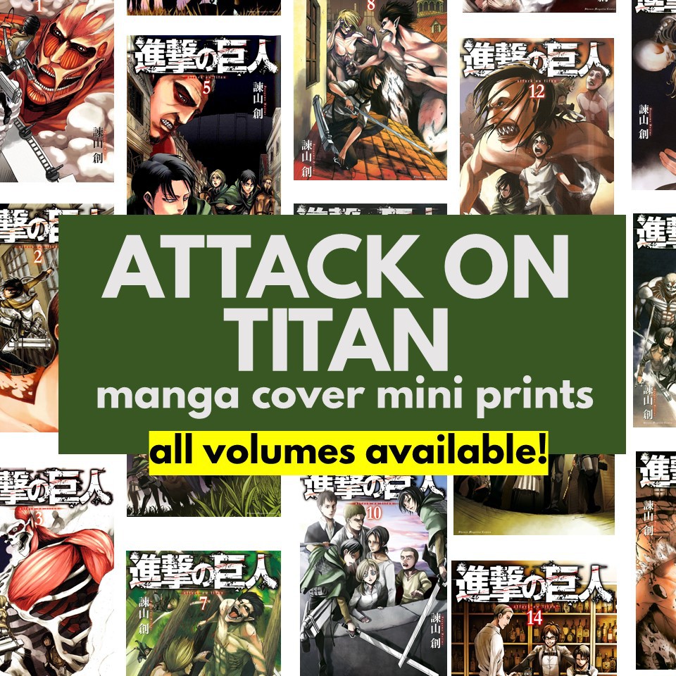 ATTACK ON TITAN AOT / SHINGEKI NO KYOJIN SNK Manga Cover Mini Poster ...