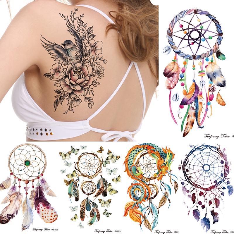 Tattoo Sticker waterproof fake tattoos decals dream catcher ins style ...