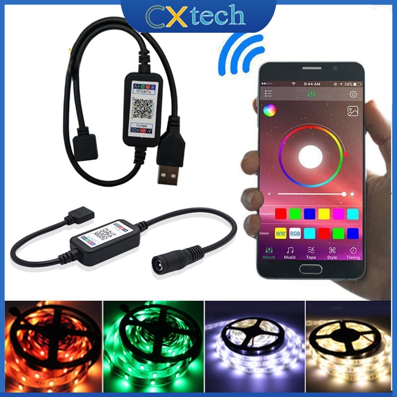 Mini Wireless DC5V-12V RGB LED Strip Light Smartphone APP Remote ...