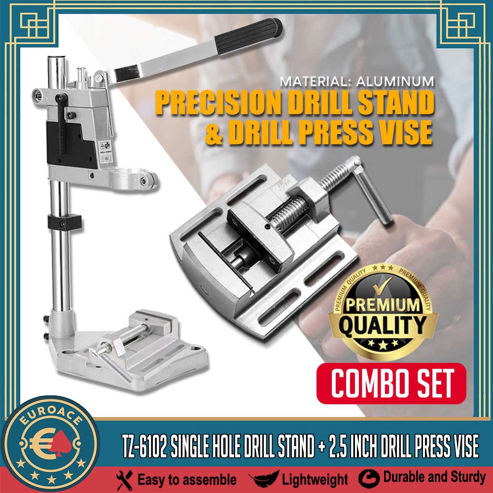 EURO ACE TZ-6102 Single Hole Drill Stand + 2.5inch Drill Press Vise ...
