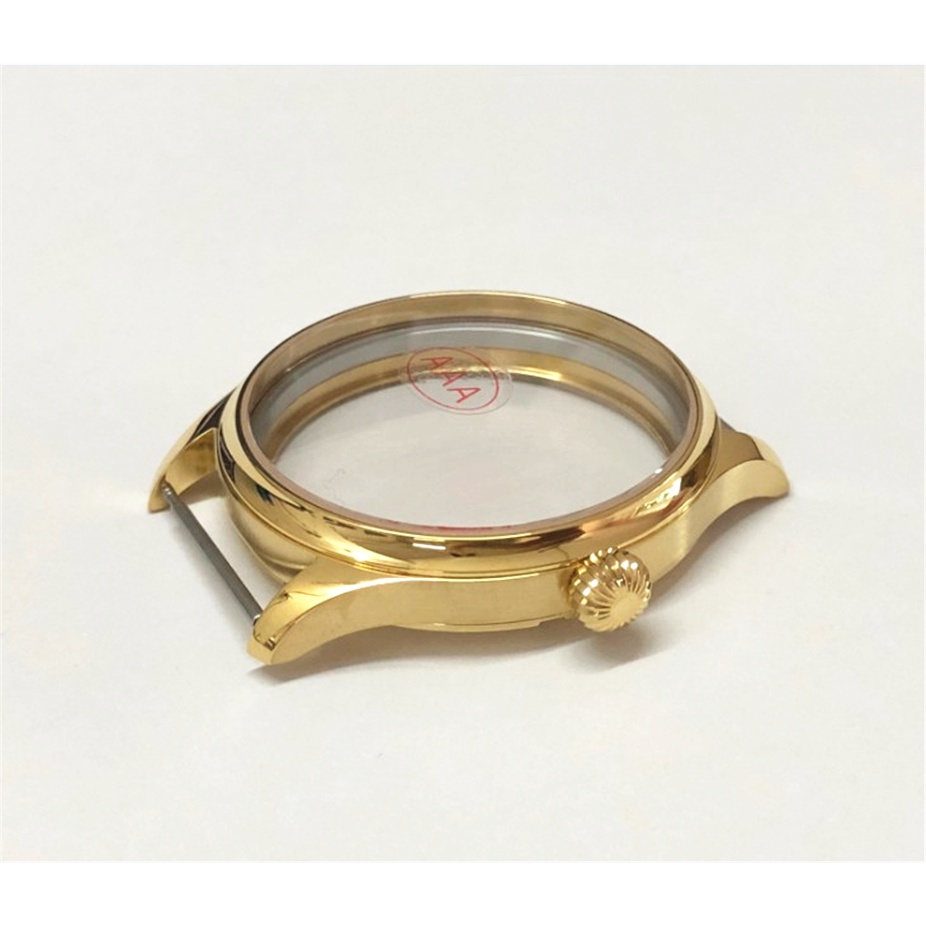 Sapphire Crystal 44mm Stainless Steel Electroplated 18K Gold Watch Case ...