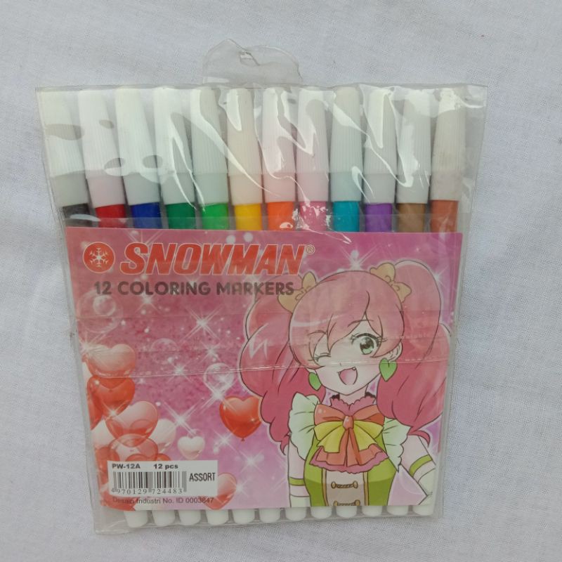 Snowman Markers Fill 12 pcs (Colorful) | Shopee Philippines