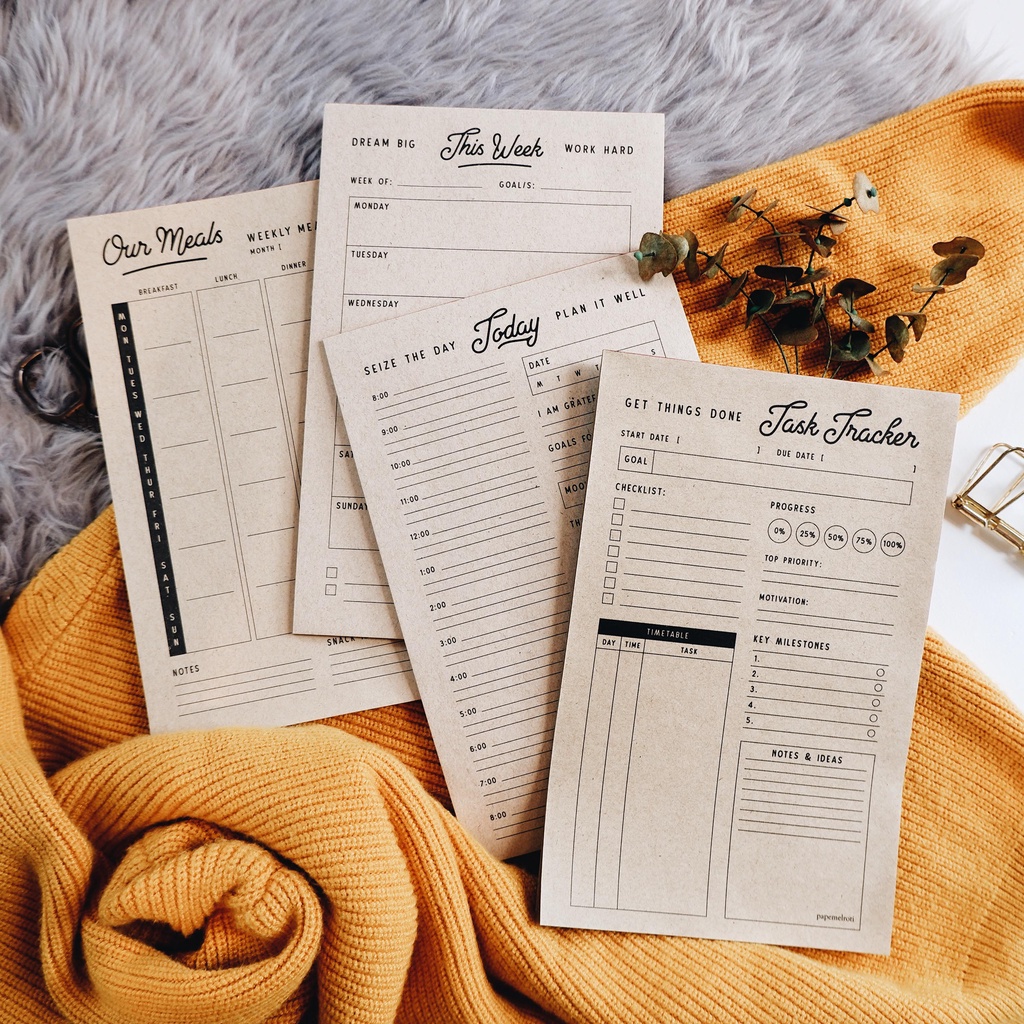 Papemelroti Planner Writing Pad | Daily Weekly Calendar Stationery ...
