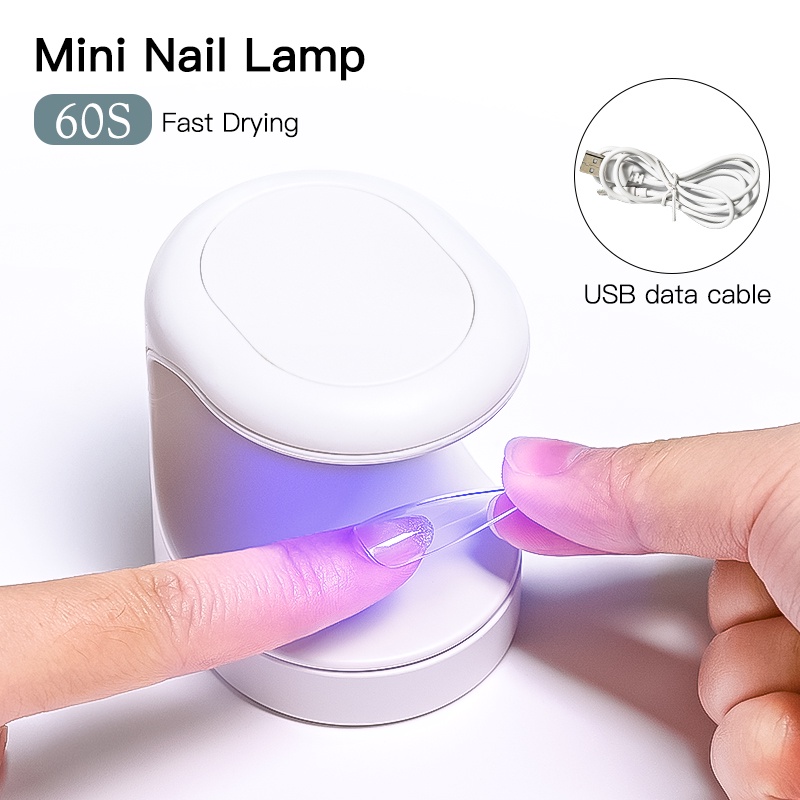 1PC Portable 6W Mini UV LED Lamp USB Charging Gel Polish Curing Machine ...