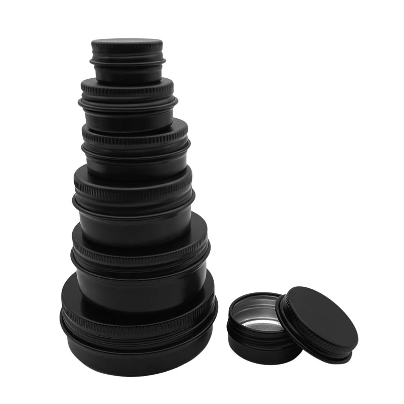 10Pcs 5g 10g 15g 20g 30g 50g 60g Empty Black Aluminum Tins Cans Screw ...