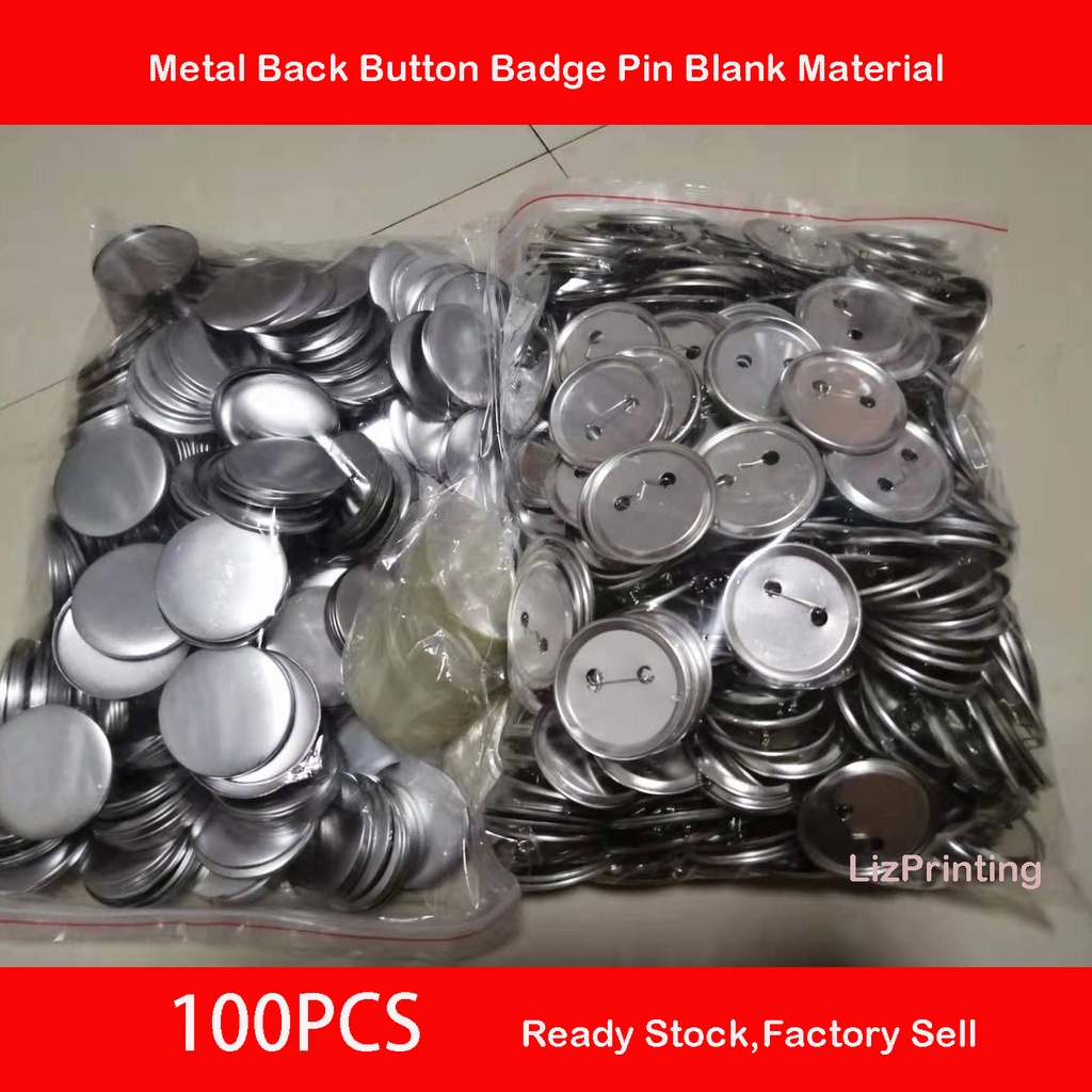 100PCS 37mm Metal back DIY Badge Button Pins Blank Raw Material pins ...
