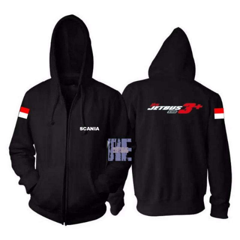 HITAM Hoodie ZIPPER BUS MANIA/JETBUS Jacket Hoodie Men Adult Black Name ...