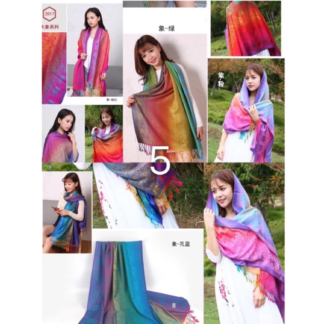 Rainbow Color Fashion Scarf ASSORTED DESIGNS | Shopee Philippines