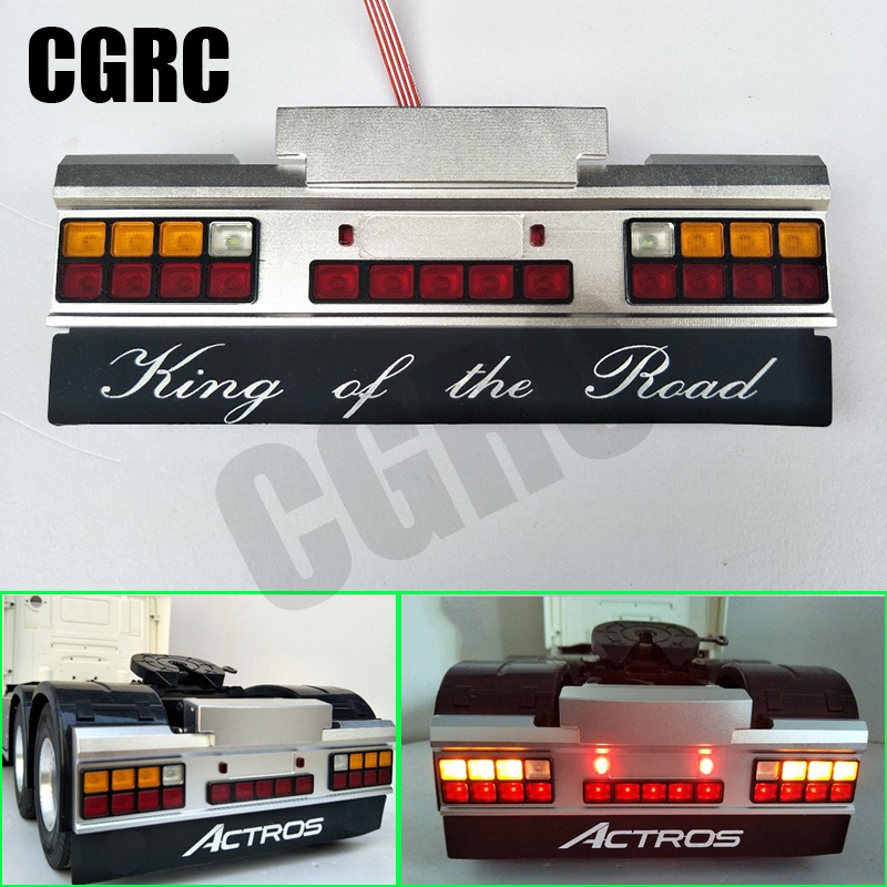 Metal CNC Rear Bumper LED Tail Light System for 1/14 Tamiya RC Truck Trailer Tipper Actros ...