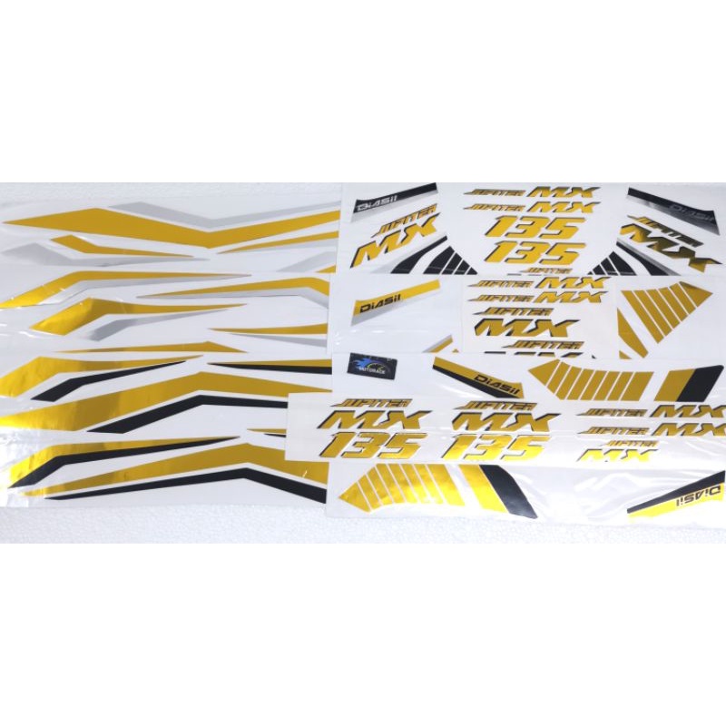 YAMAHA LC135 V2 V3 V4 V5 V6 CHROME COVER SET STICKER STRIPE (8) 3D ...