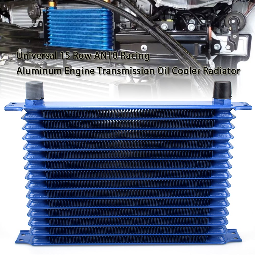 Universal 15 Row AN10 Racing Aluminum Engine Transmission Oil Cooler ...