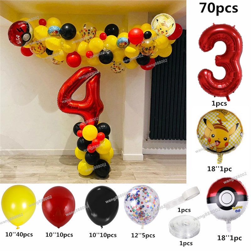 Cartoon Pikachu theme birthday party arch garland set balloon ...